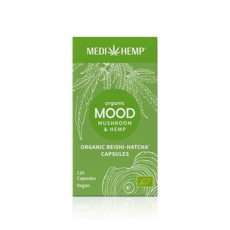 Organikus MOOD Reishi (pecsétviaszgomba) és HATCHA kapszula - CBD Rendeles